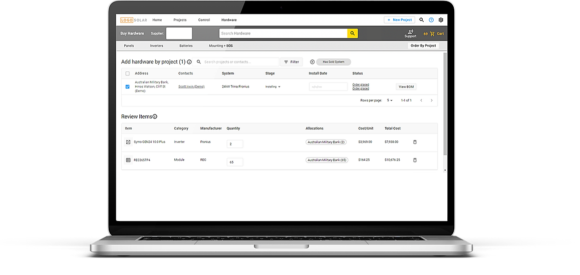 OpenSolar's Shop: Fast and Efficient Ordering